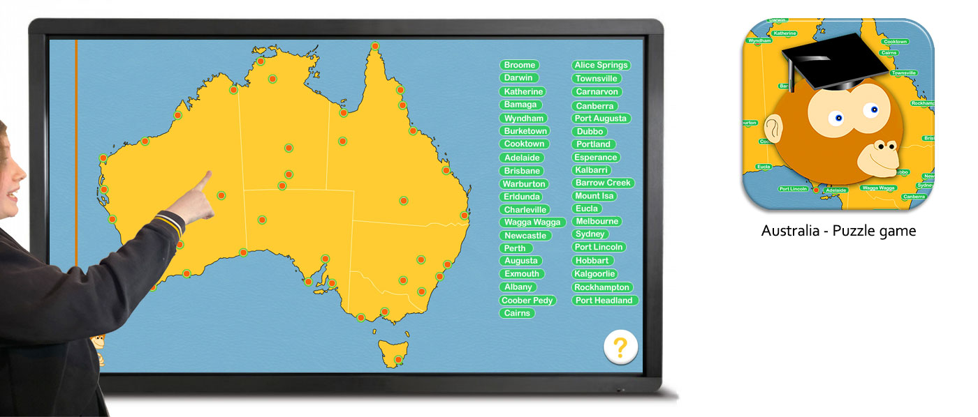 Geography games for interactive Display – Touchscreen Learning. Bespoke ...