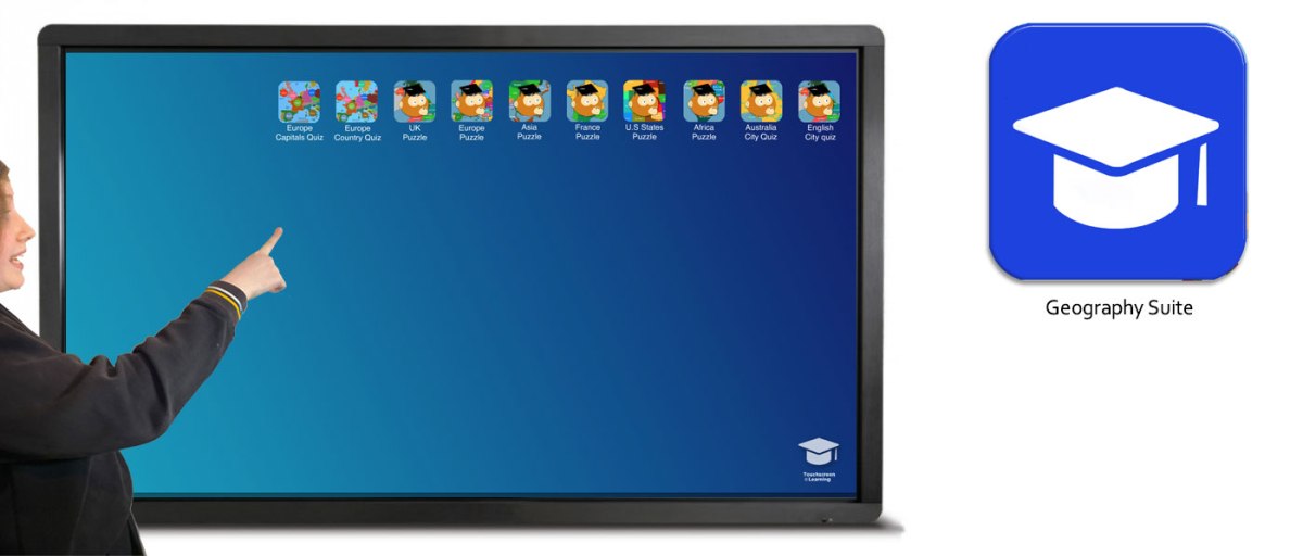 Geography games for interactive Display – Touchscreen Learning. Bespoke ...